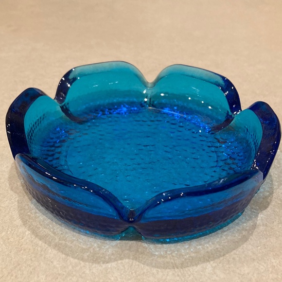 Vintage Blenko | Accents | Vintage Blenko Aqua Blue Pebble Ashtray ...